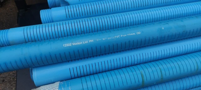 60MM BOREHOLE PIPE Pvc Screened Well Screen Pipe Land Drainage Drain ...