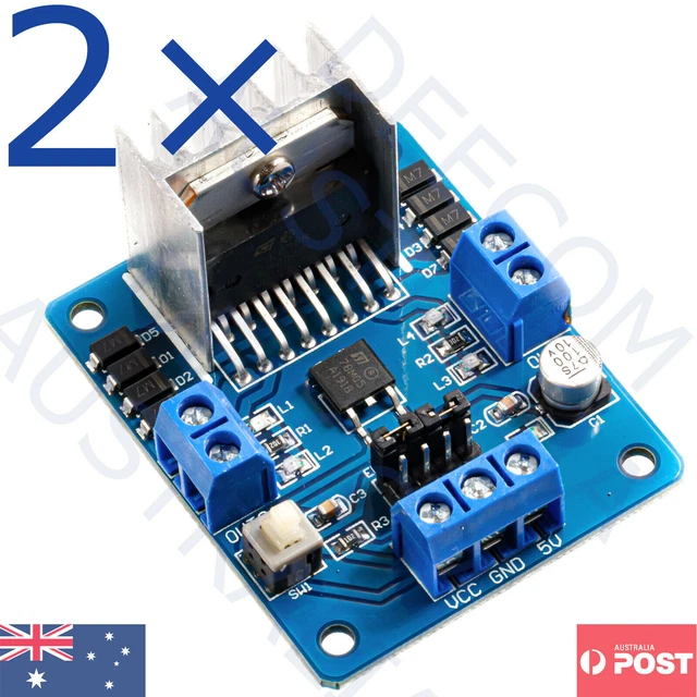 2 PACK | L298N Dual H-Bridge Motor Control Module 2 DC Motors Stepper 5 ...