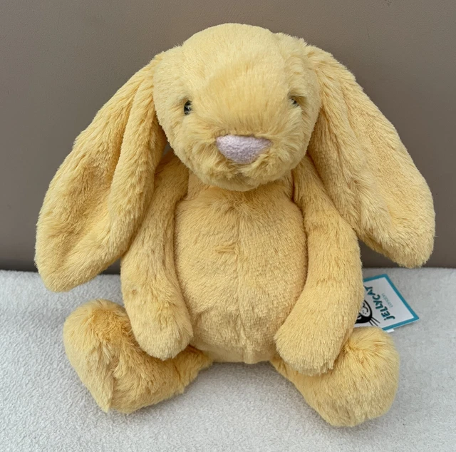NEW JELLYCAT SMALL Bashful Sunshine Bunny Rabbit Soft Toy Comforter ...