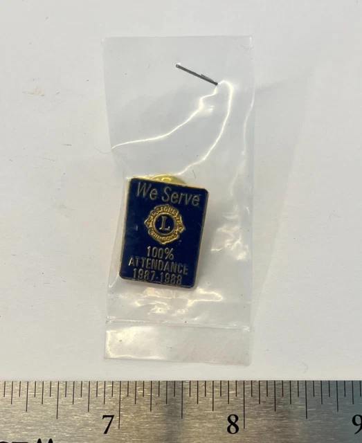 LIONS CLUB - 100 % Attendance 1987-88 - Vintage Collector Pin $6.59 ...