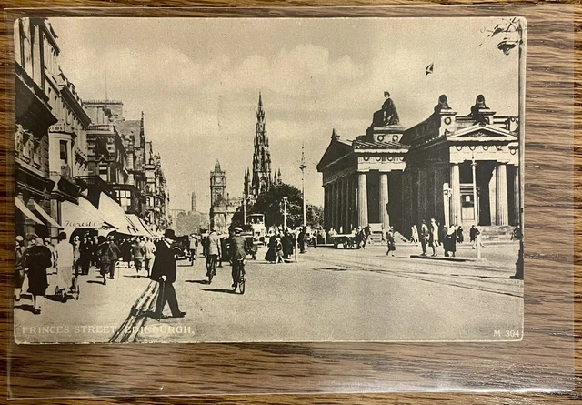 SEPIA 1933 PRINCES Street Edinburgh, Scotland Postcard Old Apparel:top ...