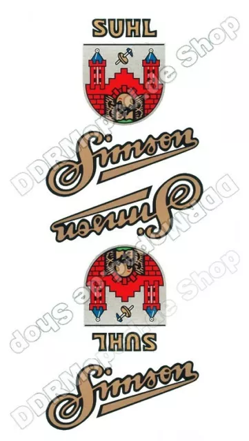 SIMSON SR1 SR2 SR2E AWO Aufkleber 2x Suhler Wappen 1x Simson original ...