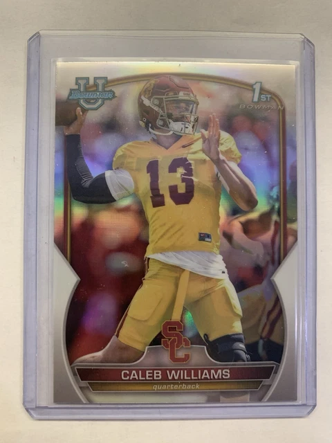 CALEB WILLIAMS 2022 1er réfracteur universitaire chrome Bowman #50 USC ...