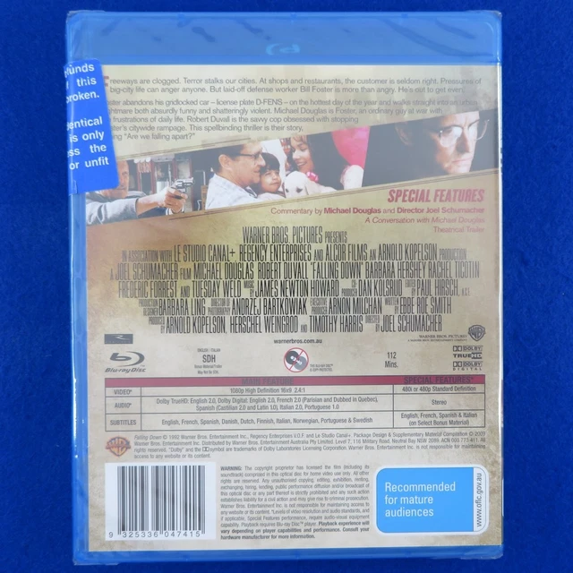FALLING DOWN - Brand New - Michael Douglas - Blu Ray - Fast Postage ...