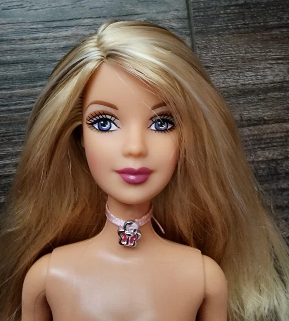 Barbie Doll Nude Fashion Fever H0916 Purple Eyes Blond Highligthted Hair 3800 Picclick Ca