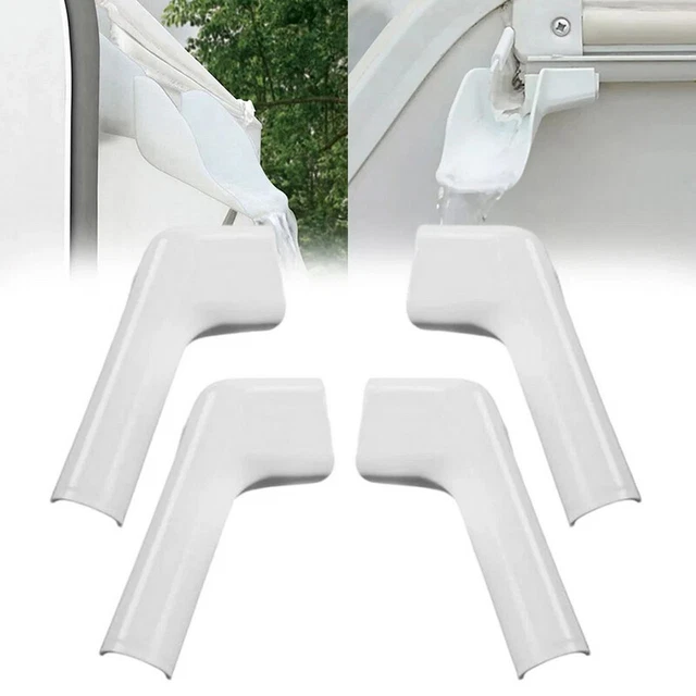 4PCS/KIT WHITE RV Rain Gutter Spout Long Version Left & Right Driver ...