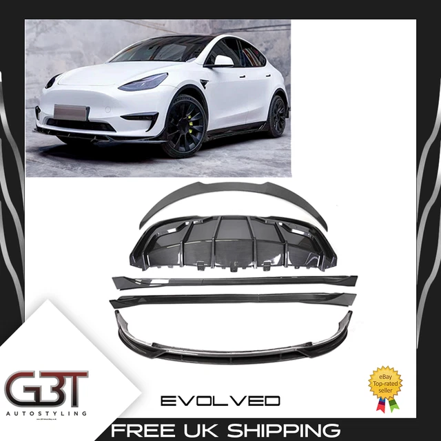 FOR TESLA MODEL Y Bodykit Body Kit Front Lip Diffuser Side Skirt Carbon ...