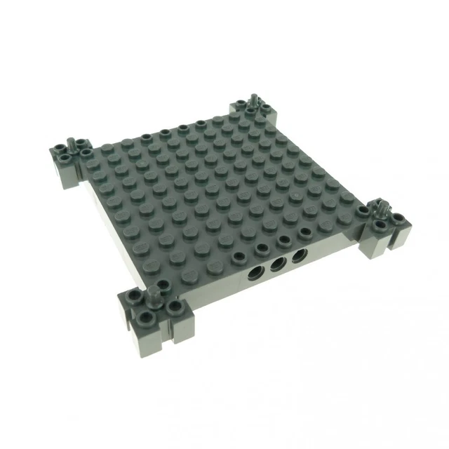1X LEGO CONSTRUCTION Plaque Modifié 12x12 Neu-Dunkel Gris Tour Avec Pin ...