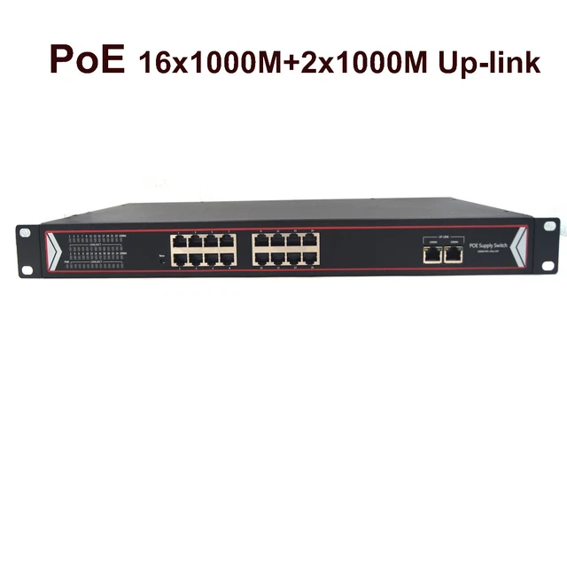 16 PORT POE Switch Gigbit Power Over Ethernet Switch 260W 802.3af for ...