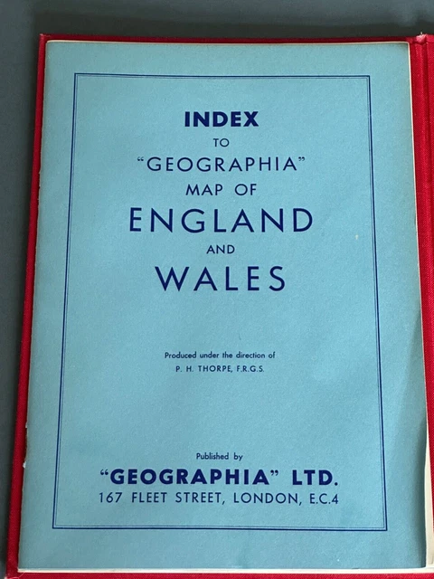 GEOGRAPHIA COMMERCIAL & Political Map of England & Wales, 1950's approx ...