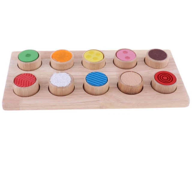 WOODEN TEXTURES TACTILE Matching Board Sensory Memory Game for Baby ...