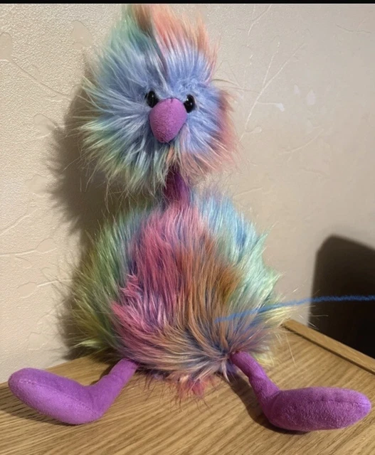JELLY CAT RAINBOW Pom Pom Retired Emu Soft Toy Plush 13" VGC £12.99 ...