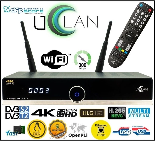 DECODER UCLAN USTYM 4K Pro Combo DVB-S2X+ DVB-T2/C HEVC H265 WiFi ...
