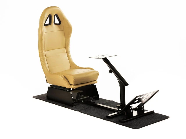 CAR GAMING RACING Sim Chair Bucket Seat for PS5 XBox Driving Beige Faux ...