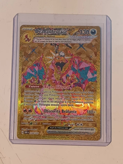CARTE POKÉMON DRACAUFEU EX Gold 228/197 OBF EV Flammes Obsidiennes FR ...