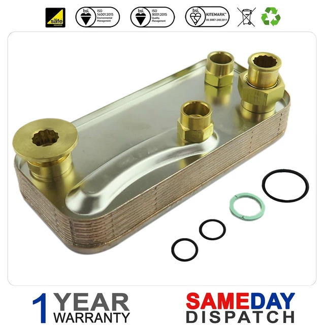 WORCESTER BOSCH 24CDI 26CDI PLATE HEAT EXCHANGER 87161429000 WITH SEAL ...