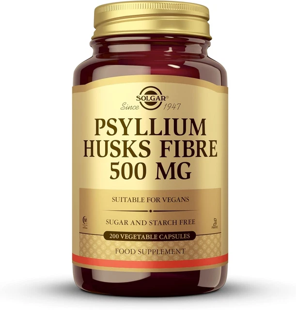 PSYLLIUM HUSKS FIBRE 500 Mg Vegetable Capsules, Pack of 200, High in ...