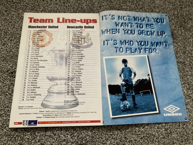 MAN UTD V Newcastle 1999 FA Cup Final Programme. £9.72 - PicClick UK