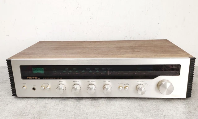 VINTAGE ROTEL RX-152 Stereo Receiver Amplifier 1970s Silver Face Wood ...