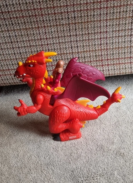 FISHER PRICE IMAGINEXT Action Tech Interactive Dragon Red Toy Lights ...