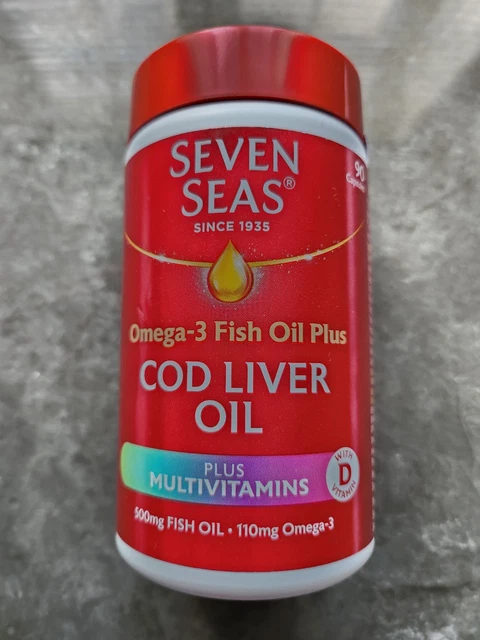SEVEN SEAS OMEGA-3 Fish Oil Plus Cod Liver Oil & Multivitamins . 90 ...