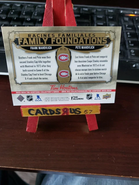 2023-24 UD #FF-15 Tim Horton Greatest Duos Family Foundations Mahovlich ...