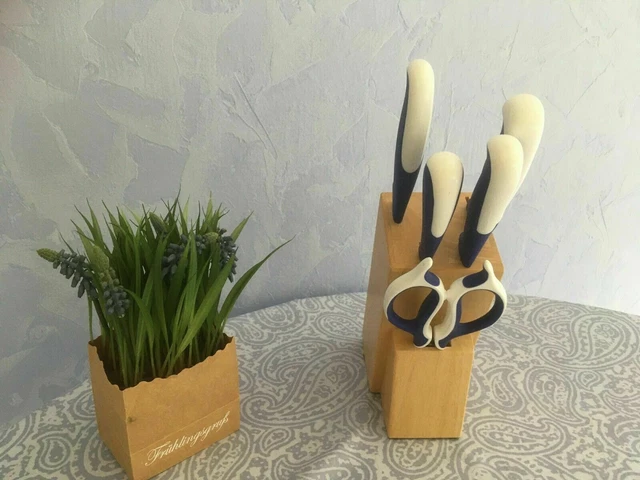 TUPPERWARE MESSERBLOCK MIT 4 Messern & Schere, Ergonomic Serie EUR 95 ...