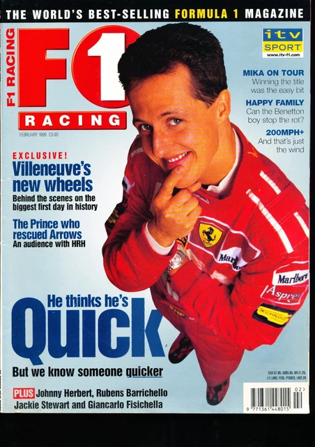 F1 RACING MAGAZINE February 1999 Michael Schumacher Mika Hakkinen ...