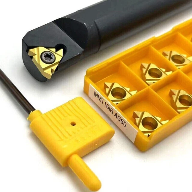 TOUR CNC 16 mm outil de tournage filetage interne avec 10 pièces insert 16IR AG EUR 33,05 ...