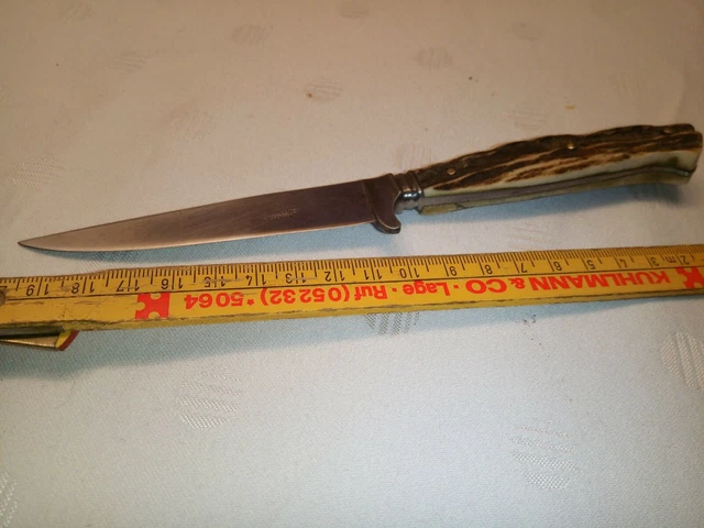 ALTES HUBERTUS SOLINGEN Jagdmesser Kitz Hirschhorn Messer Sammlermesser ...