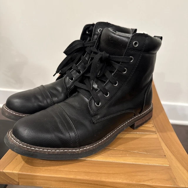 GOODFELLOW & CO Men's Jeffrey Cap Toe Combat Boots Black 10 £11.61 ...