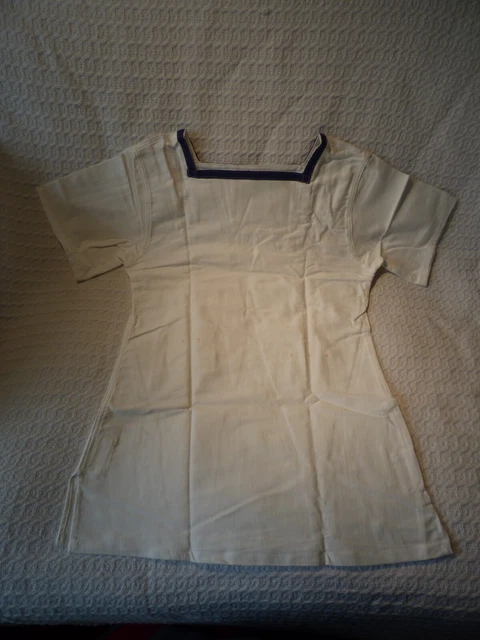 POST-WW2 ROYAL NAVY Sailor’s White Square Neck Rig T-Shirt Vest Uniform ...