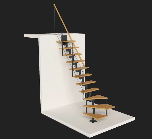 L-SHAPE ,LOFT , modular stairs Dolle Boston spiral - Anthracite £1,469. ...