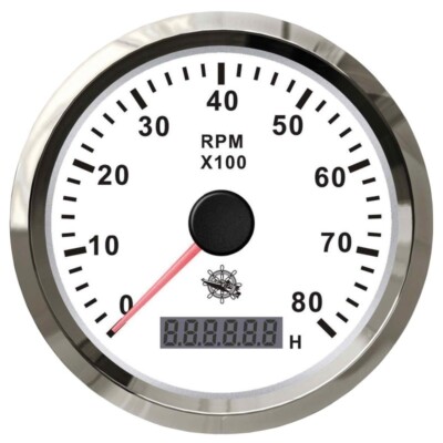 REV COUNTER 0-6000 U/Minutes White/Polished Mercruiser Volvo Penta ...