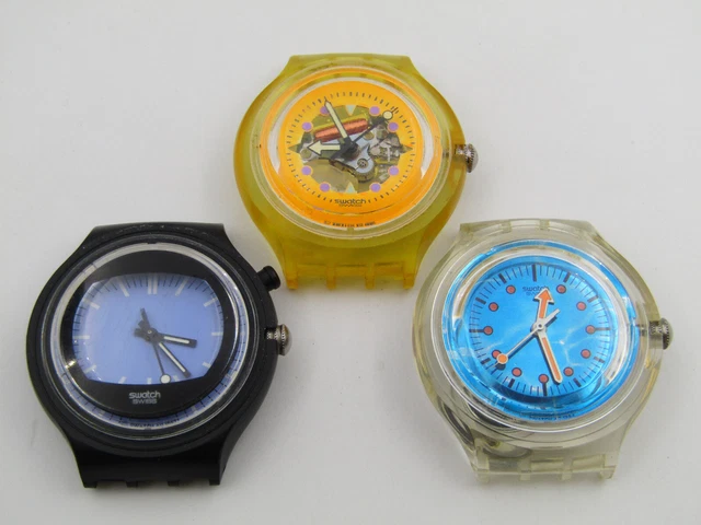 3ER-SET, SWATCH SCUBA-UHREN ALS MAGNET (M100) / SUPER GESCHENK FÜR FANS ...