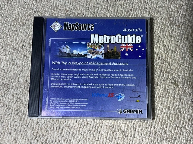 GARMIN MAPSOURCE METROGUIDE Australia CD for GPSMap60 etc £14.95 ...
