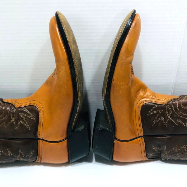 ACME CIRCLE A Mens 9.5D Western Leather Boots USA Cowboy Ringo Tooled ...