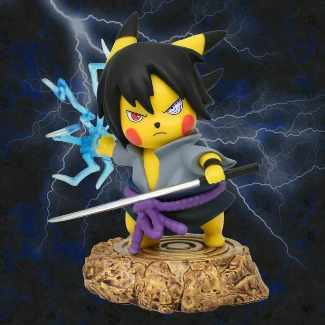 PIKACHU SASUKE UCHIHA Figurine Naruto en PVC objet de collection Manga ...