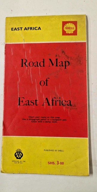 1960'S SHELL ROAD Map Of East Africa Laminated SHS 3.00 £10.00 ...