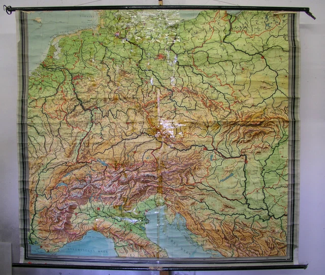 SCHULWANDKARTE WALL MAP Card School Map Germany Central Europe 210x187 ...