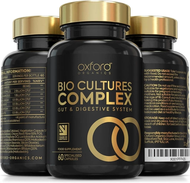 BIO CULTURES COMPLEX Probiotics 100 Billion CFU with 15 Active Bacteria ...