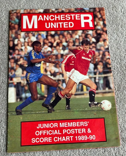 MANCHESTER UNITED 1989-90 Junior Members Official Poster & Score Chart ...