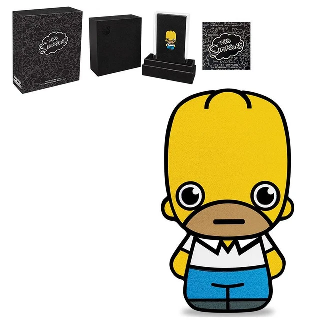 2022 1 OZ Tuvalu Homer Simpson Mini Shaped Silver Coin .999 Fine (w/Box ...