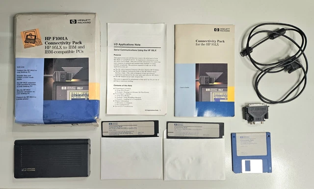 HEWLETT PACKARD HP 95LX Palmtop Computer & HP F1001A Connectivity Pack ...