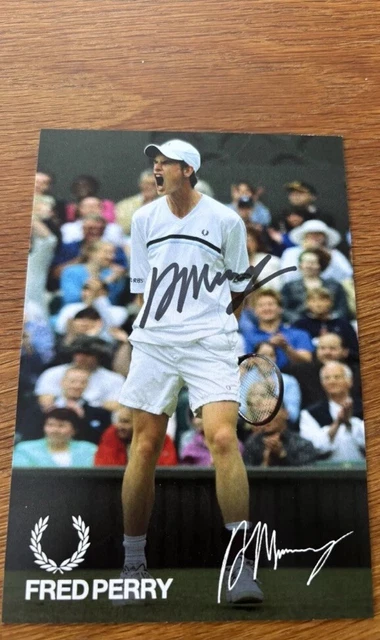 CARTA FOTOGRAFICA AUTOGRAFA firmata Andy Murray. Wimbledon Campione di ...