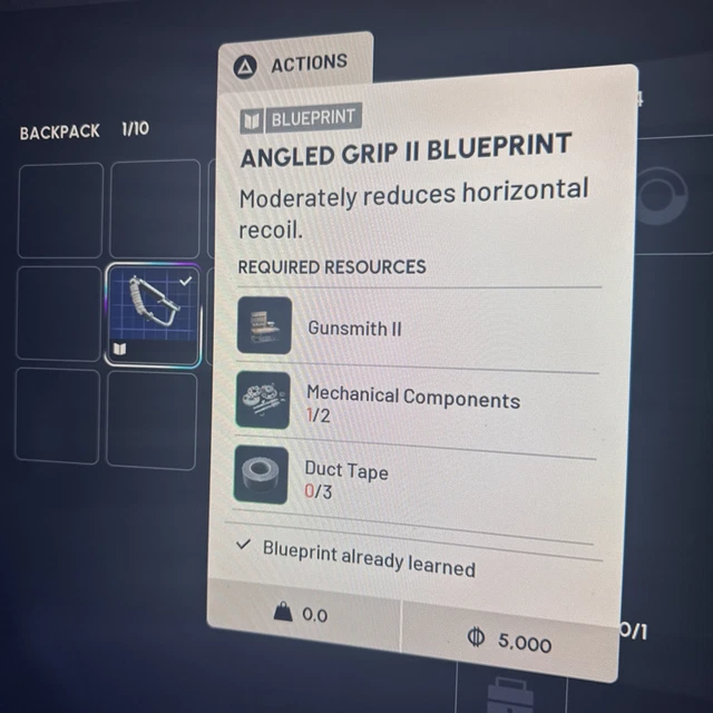 🎮 ARC RAIDERS - Angled Grip Ii Blueprint - All Platforms £4.38 ...