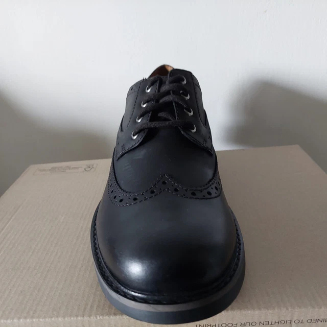MENS CLARKS CURINGTON Wing Black Leather Shoes Size 8 24.99 PicClick UK