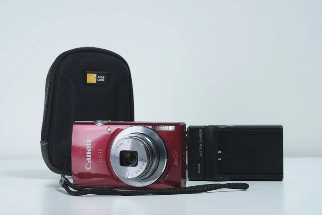 CANON IXUS 145 digital camera red with battery and charger classic ...