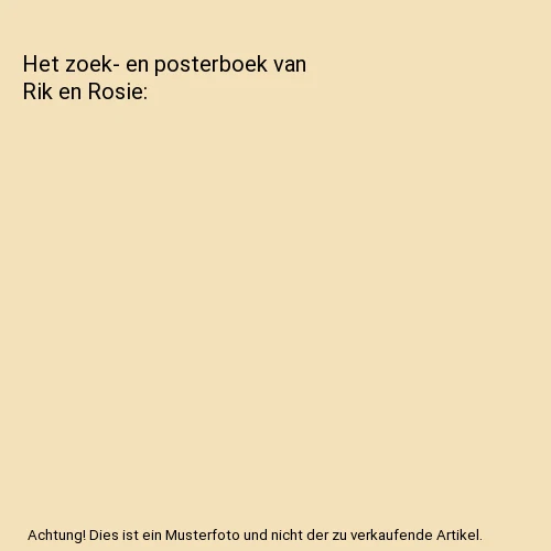 HET ZOEK- EN posterboek van Rik en Rosie, Liesbet Slegers EUR 12,40 - PicClick FR