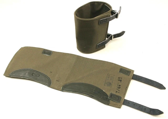 GENUINE 1960'S DATED WW2 TYPE GERMAN ARMY CANVAS LEG GAITERS UNISSUED £ ...